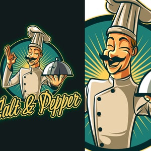 Retro Vintage Chef Mascot Logo - Logo Design - Restaurant - Food - Chef ...