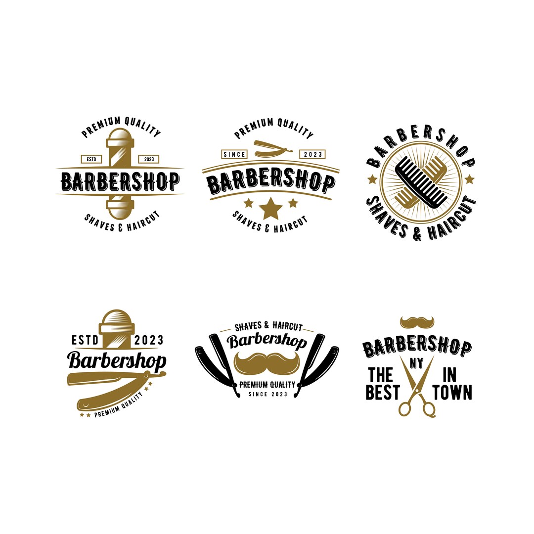 Barbershop Branding Logo, Barberman Logo, Hair Cut, Service Logo ...