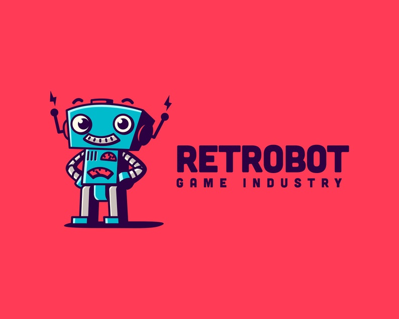 Retrobot Character Mascot Logo, Instant Download. Full Vectors. 100% ...