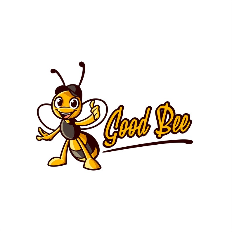 Retro Vintage Good Bee Character Mascot Logo, Baby Supplies, Kid's ...