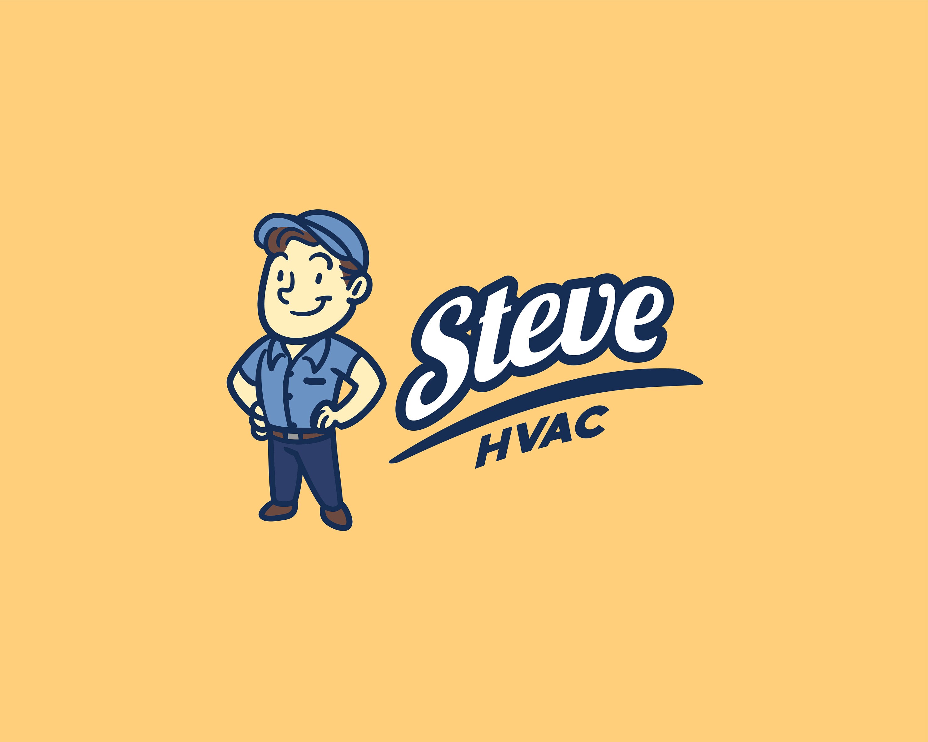 Retro HVAC Mascot Logo, Engineer Mascot Logo, Repairman Logo, Service ...