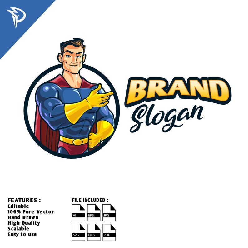 Superhero Mascot Logo, Service Logo, Cartoon Logo, Character Logo ...