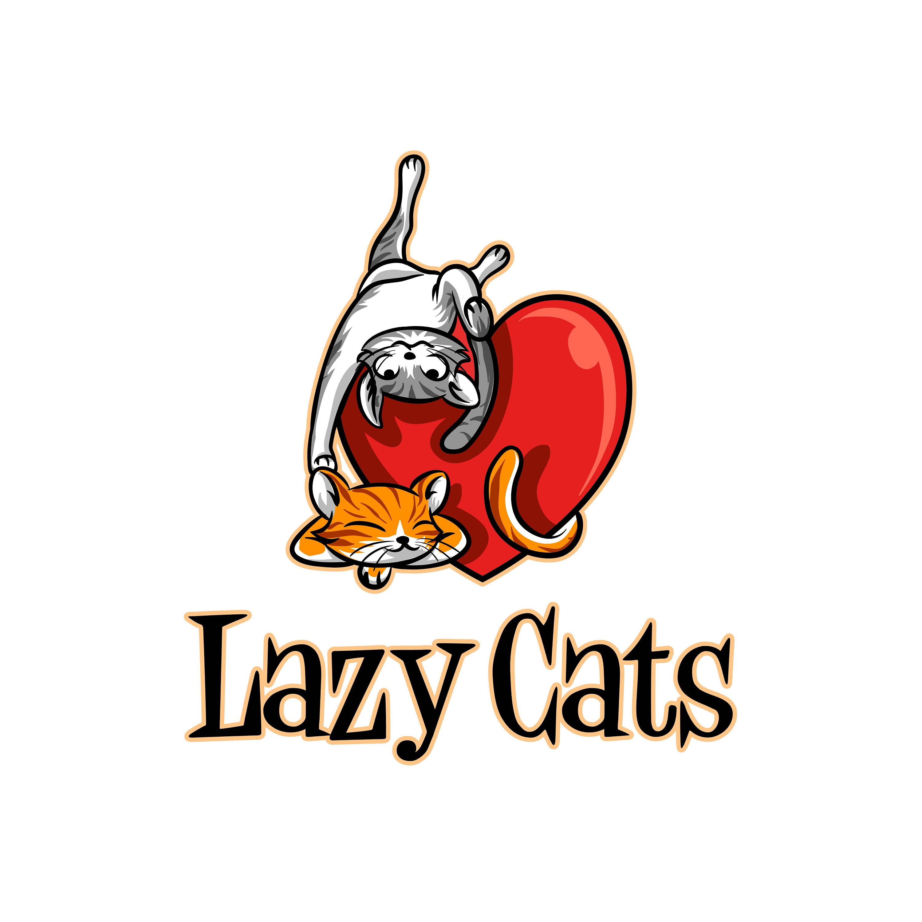 Lazy Cat Logo Design,vector Logo. Instant Download. Full Vectors. 100% ...