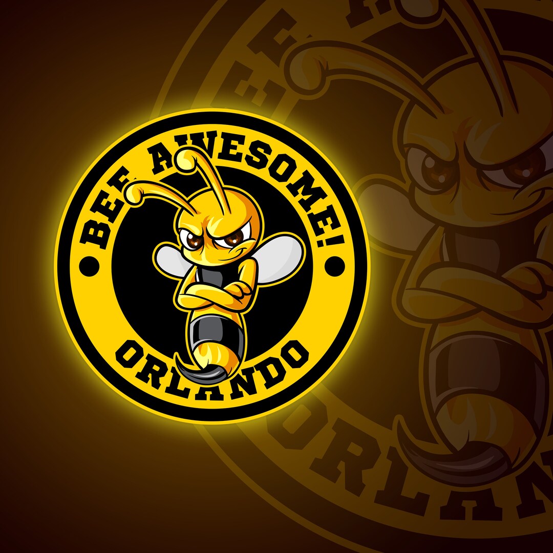 Cartoon Bee Character Logo Design,instant Download. Full Vectors. 100% ...