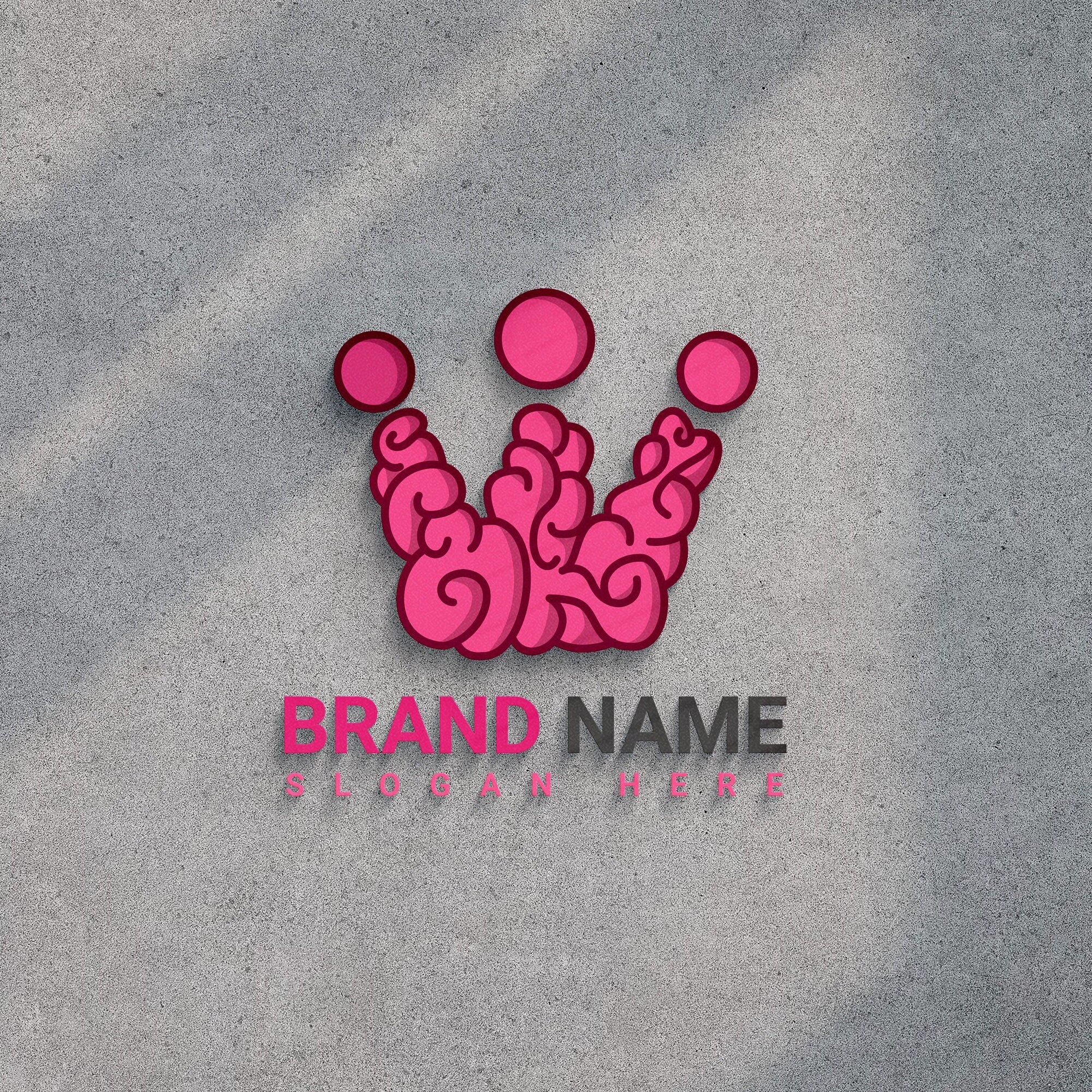 Editable Crown Brain Logo, Intelligence Logo, Creative Logo, Premade ...