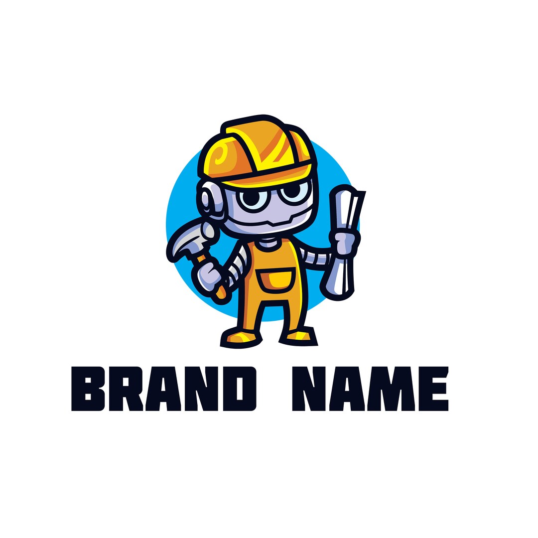Robot Builder Character Mascot Logo, Engineer Mascot Logo, Builder ...