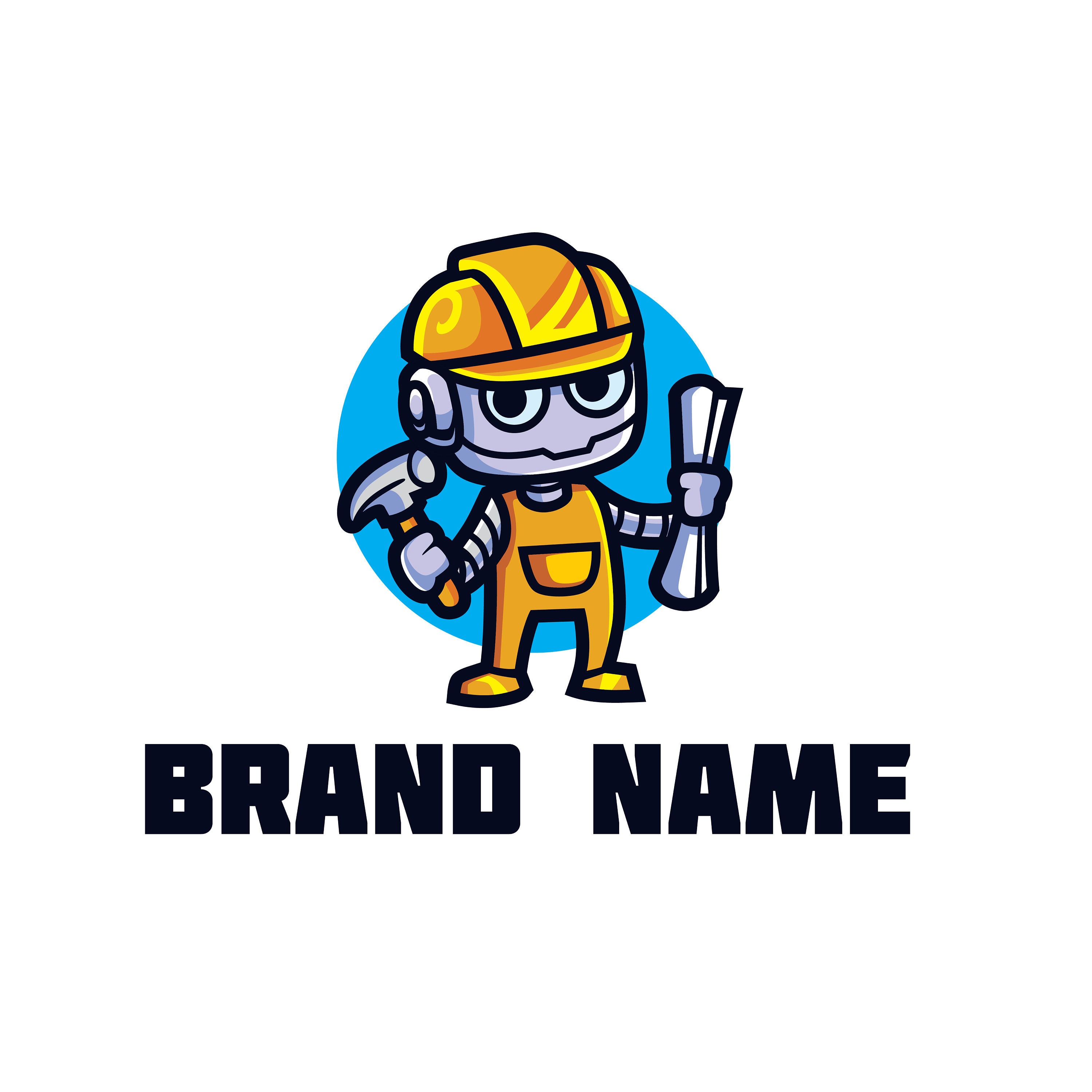 Robot Builder Character Mascot Logo, Engineer Mascot Logo, Builder ...
