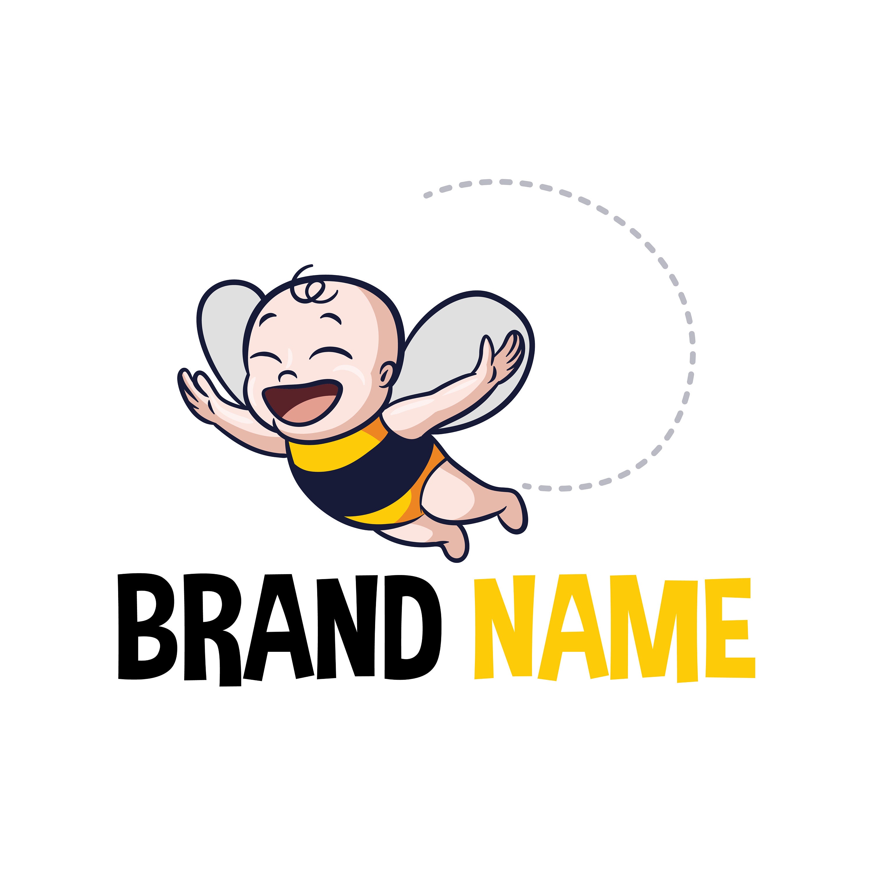 Baby Bee Cartoon Logo, Mascot Logo, Character Logo Design, Baby ...