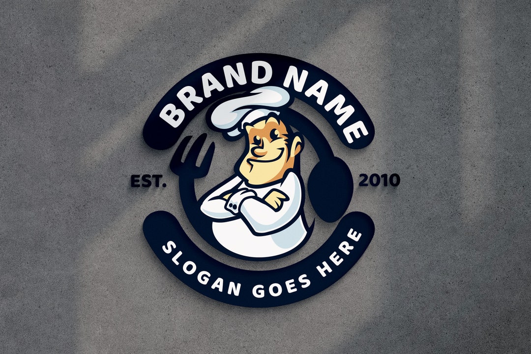 Editable Cartoon Chef Logo Design, Restaurant Logo, Food Logo, Chef ...