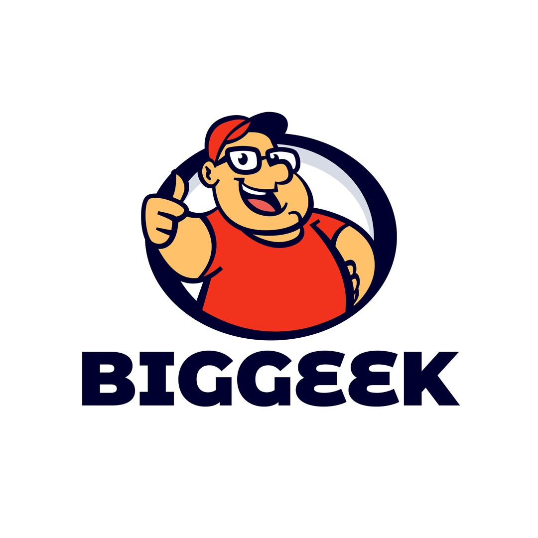 Big Geek Character Mascot Logo Design, Instant Download. Full Vectors ...