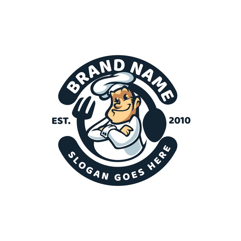Editable Cartoon Chef Logo Design, Restaurant Logo, Food Logo, Chef ...