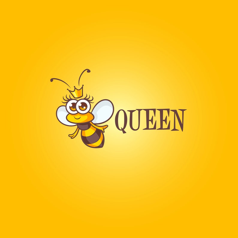 Editable Cartoon Queen Bee Logo Design, Animal Logo, Premade Logo ...