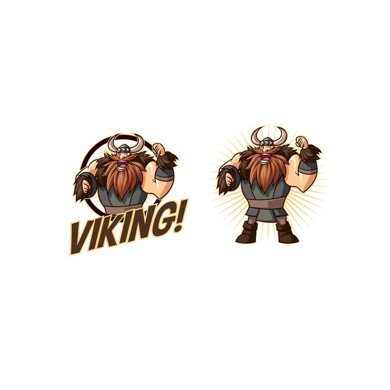 Editable Cartoon Viking Logo Design, Cartoon Mascot Logo, Premade Logo ...