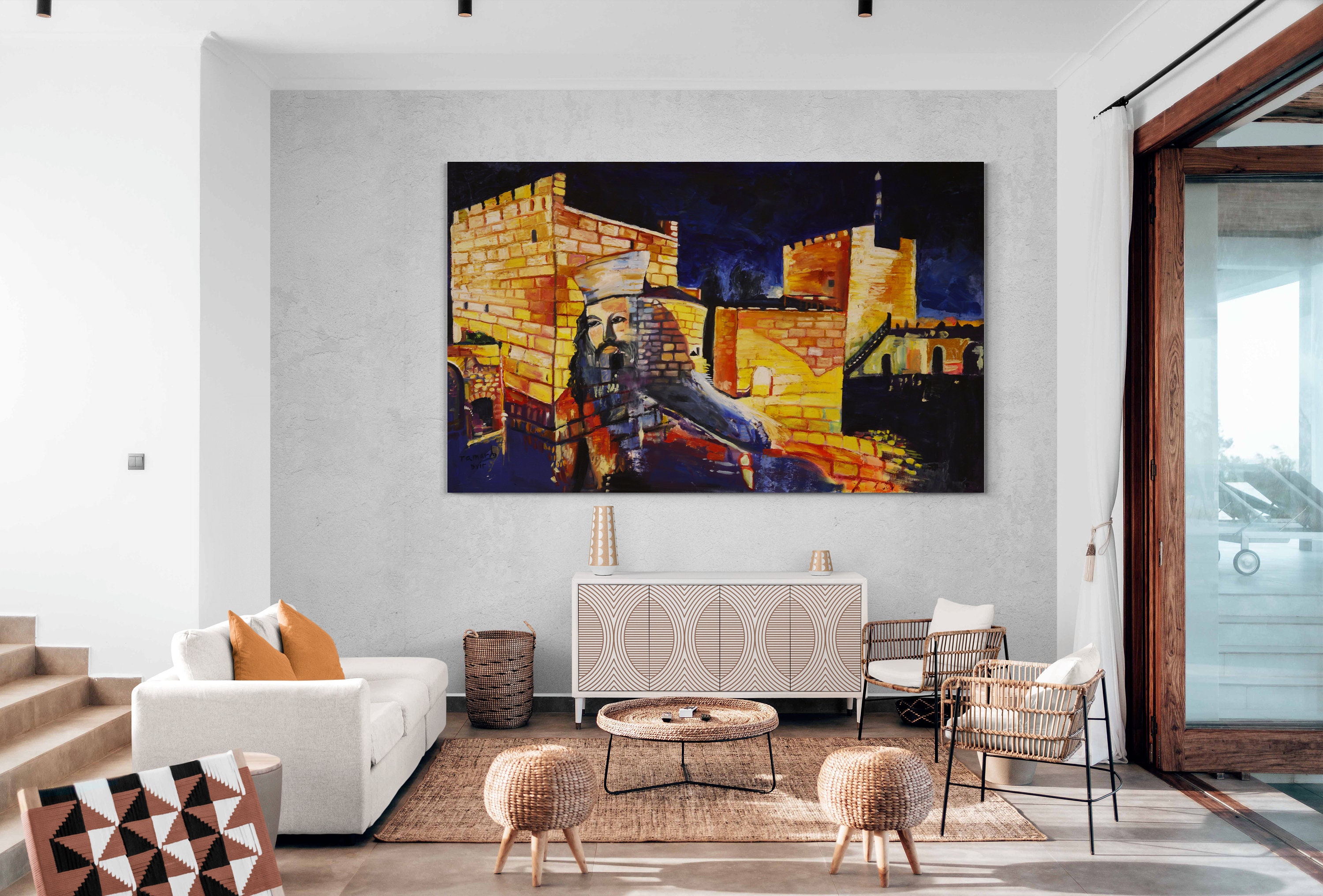The Gates of Jerusalem. and King David. High Quality Print on Canvas ...