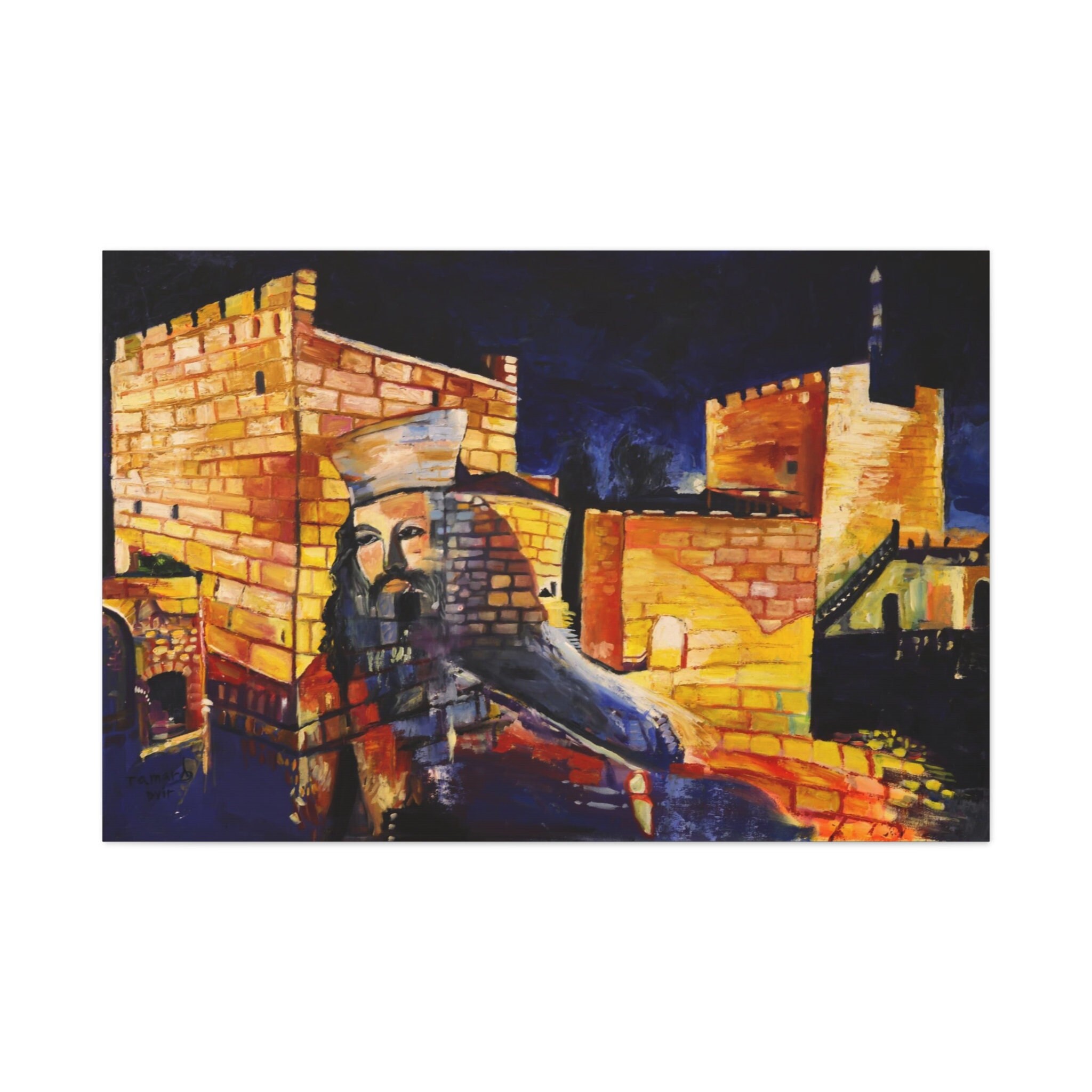 The Gates of Jerusalem. and King David. High Quality Print on Canvas ...