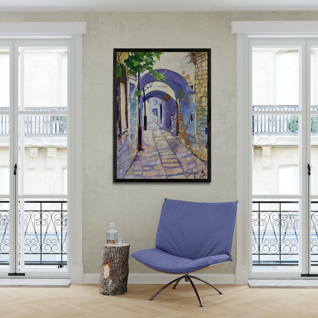 Holy City Print With Frame. Jewish Print. Israeli Art Print. Spiritual ...