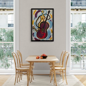 Figure of Woman With Guitar in Her Hand, in Modern Lines, in Musical ...