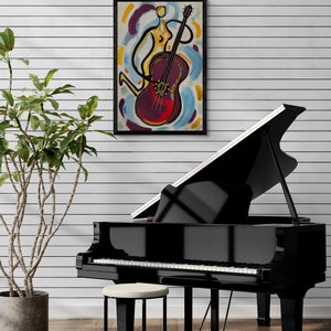 Figure of Woman With Guitar in Her Hand, in Modern Lines, in Musical ...