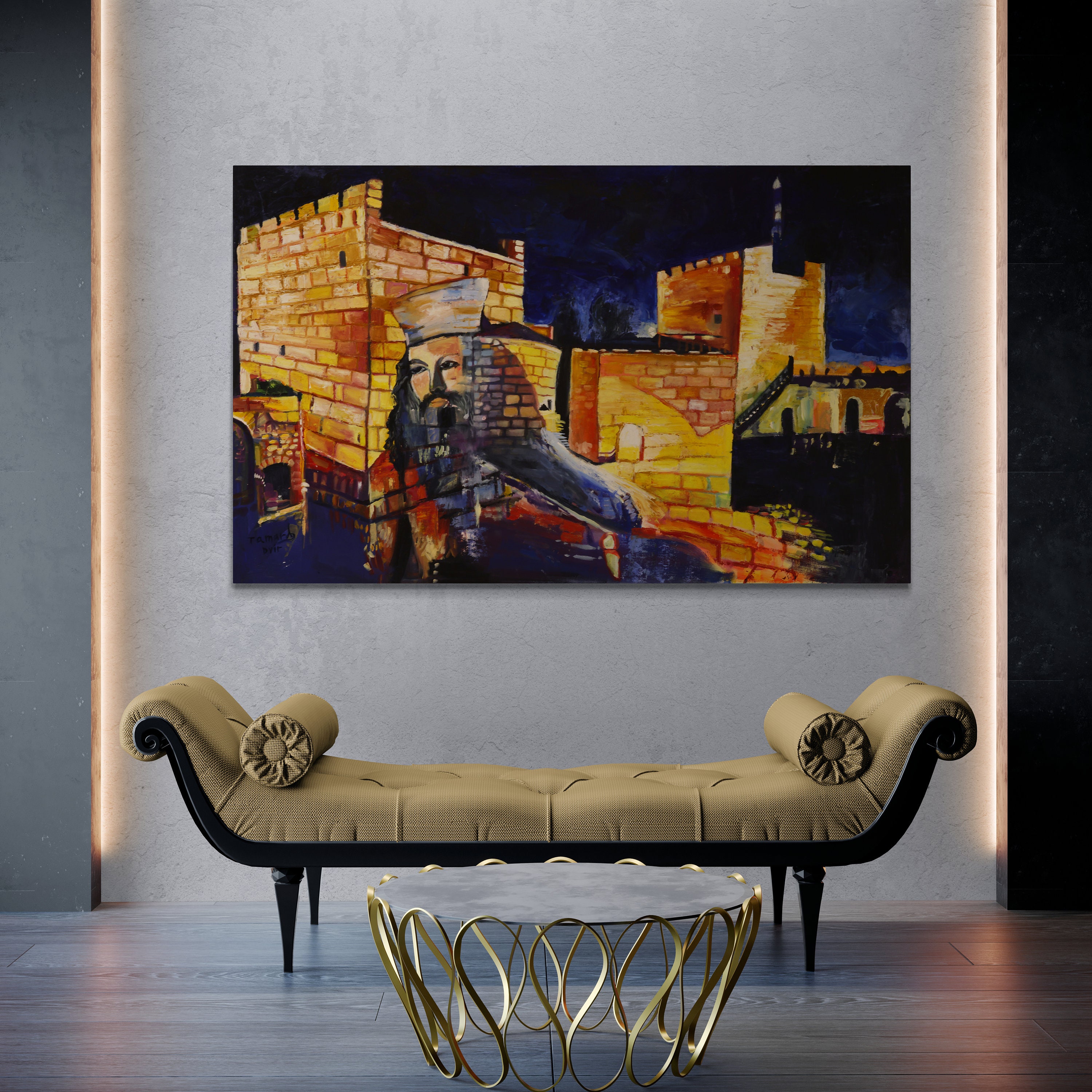 The Gates of Jerusalem. and King David. High Quality Print on Canvas ...