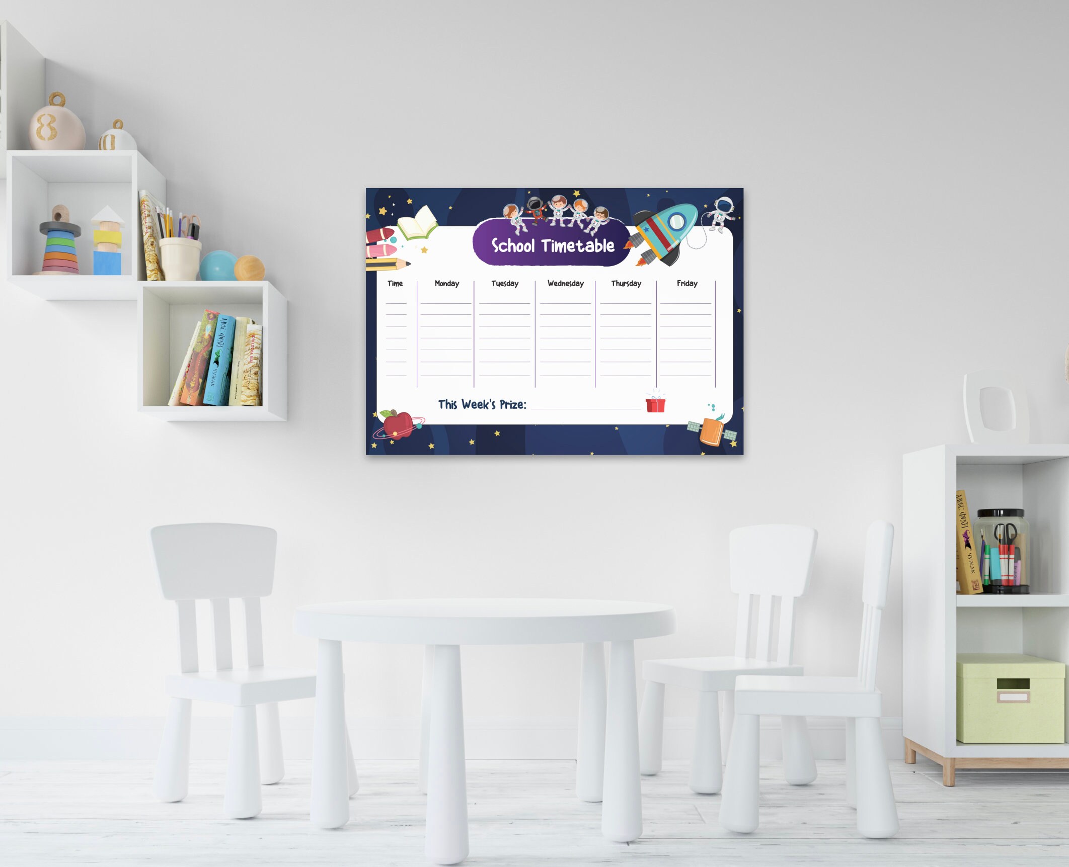 School Timetable Poster A4 Kid Poster Homework - Etsy