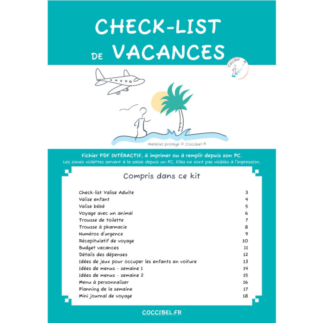 Travel Checklist Summer Vacation List - Etsy