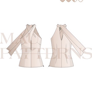 Cross Over Halter Neck Top PDF Sewing Pattern - Elle/us Sizes 2-20 - Etsy