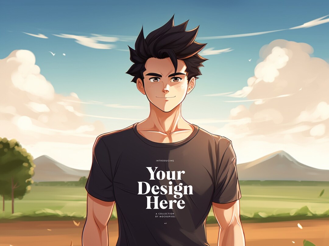 Anime Style Male Aesthetic Man Forward Face Facing Smiling Look Cartoon ...