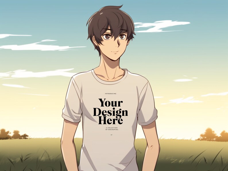 Anime Style Male Aesthetic Man Forward Face Facing Smiling - Etsy