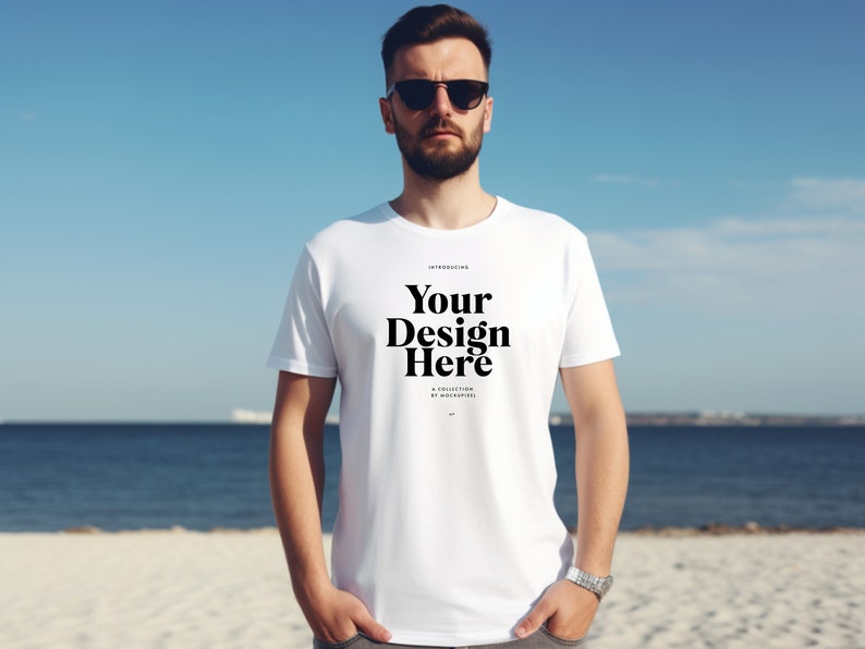 Male Forward Face Facing Distant Look Bearded Wearing Glasses Fit Slim ...