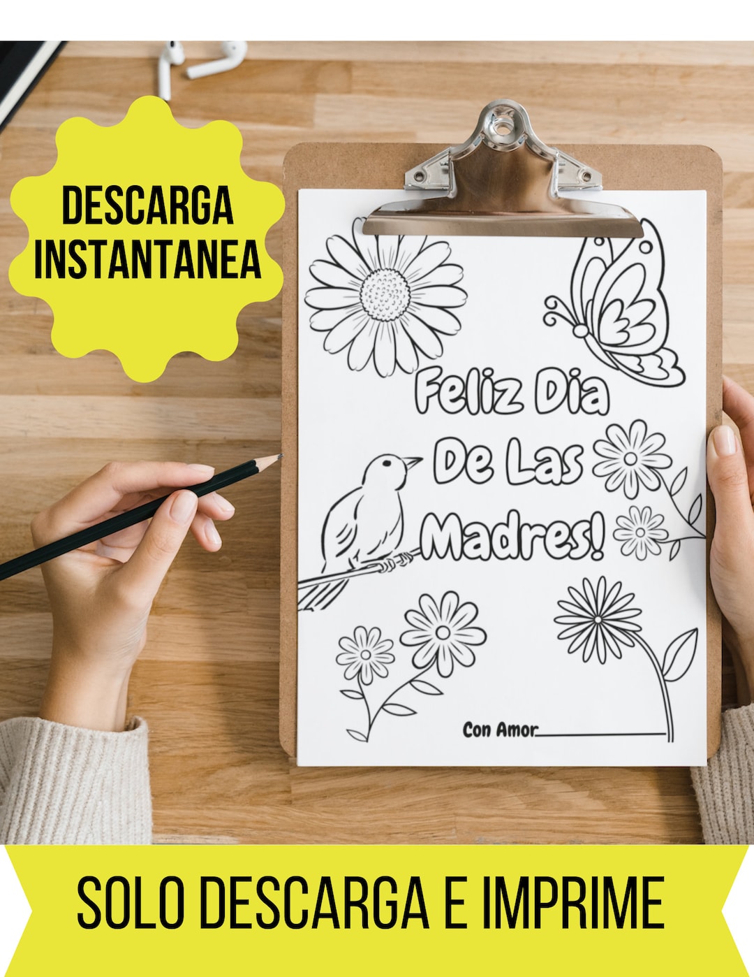 Feliz Dia De Las Madre's | Mother's Day Printable | Kid's Coloring ...