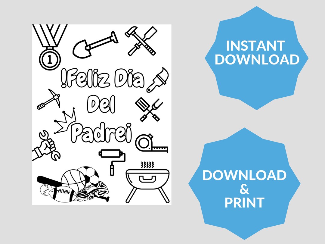 Feliz Dia Del Padre | Happy Father's Day Printable | Kid's Coloring ...