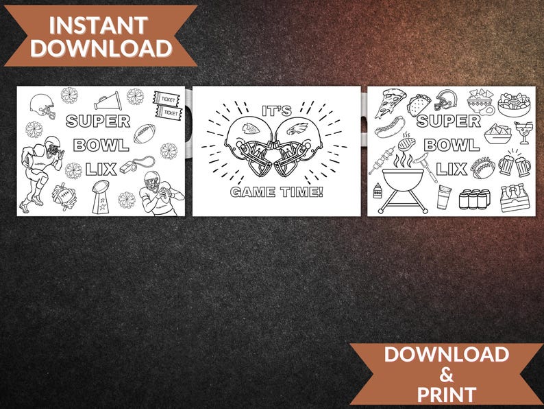 Super Bowl 2025 Coloring Page| Adult Coloring Page | Football Theme ...