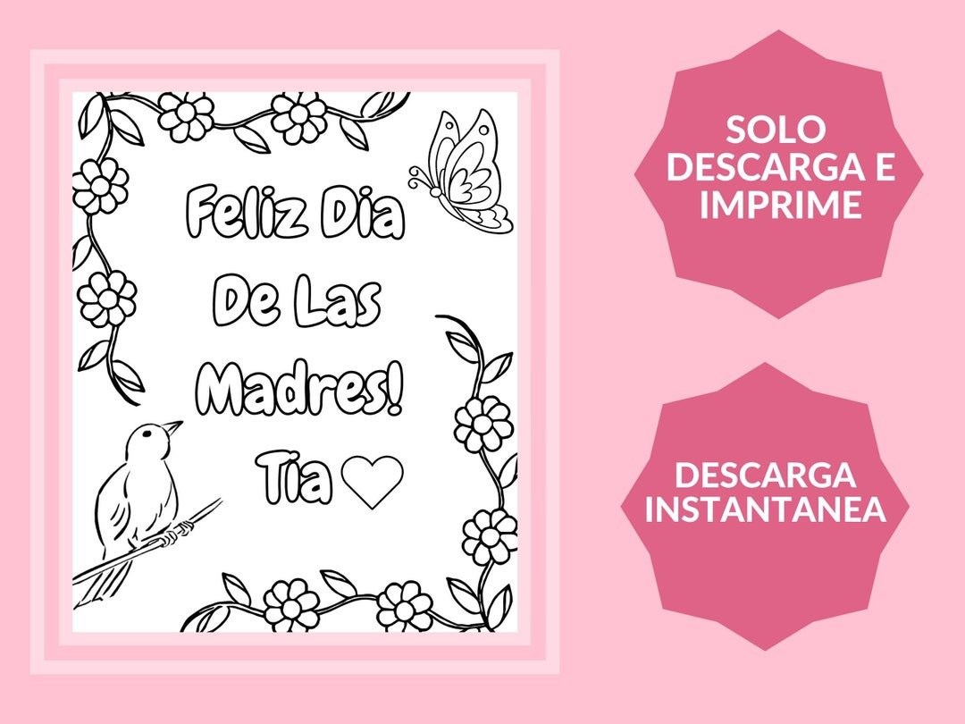Feliz Dia De Las Madre's Tia | Auntie | Mother's Day Printable | Kid's ...