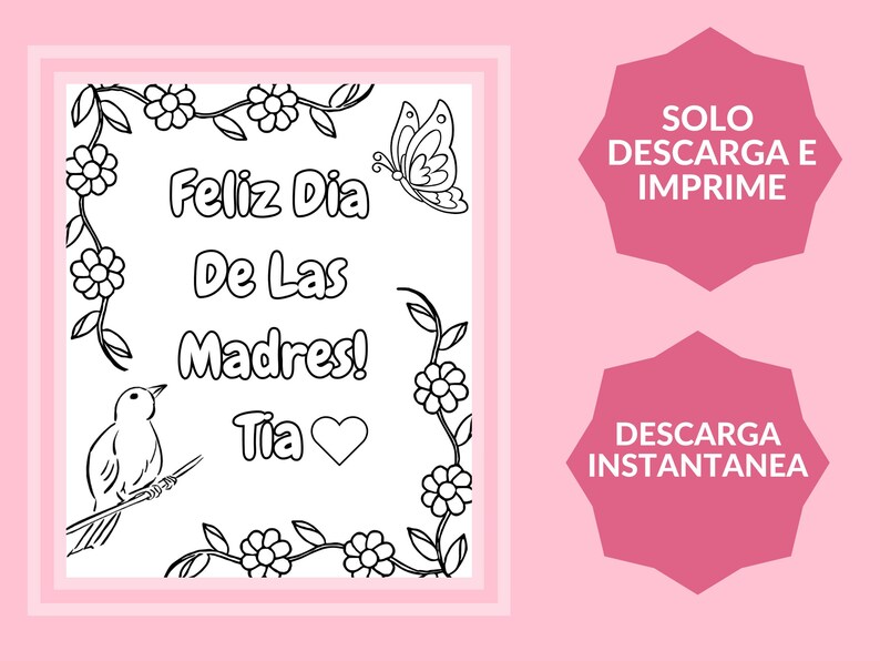 Feliz Dia De Las Madre's Tia | Auntie | Mother's Day Printable | Kid's ...