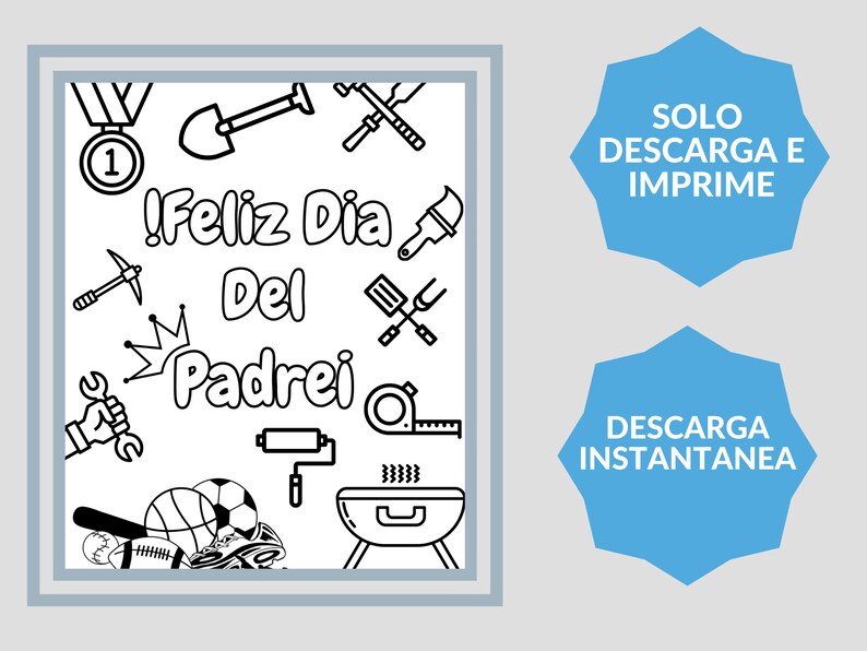 Feliz Dia Del Padre | Happy Father's Day Printable | Kid's Coloring ...