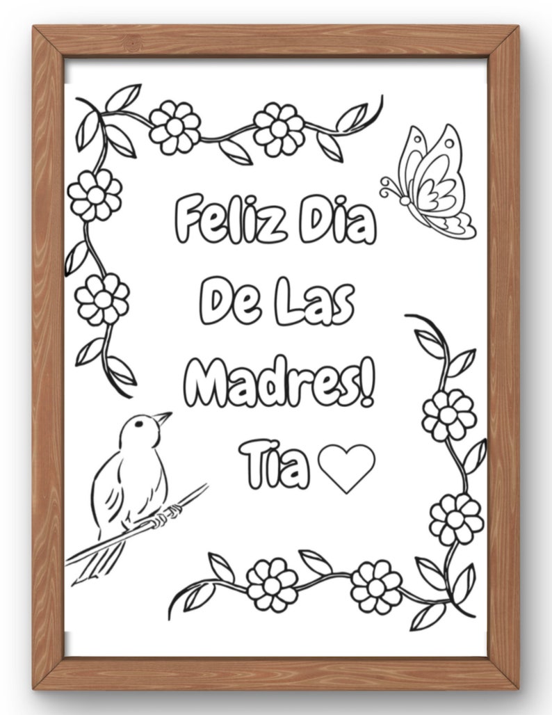 Feliz Dia De Las Madre's Tia | Auntie | Mother's Day Printable | Kid's ...