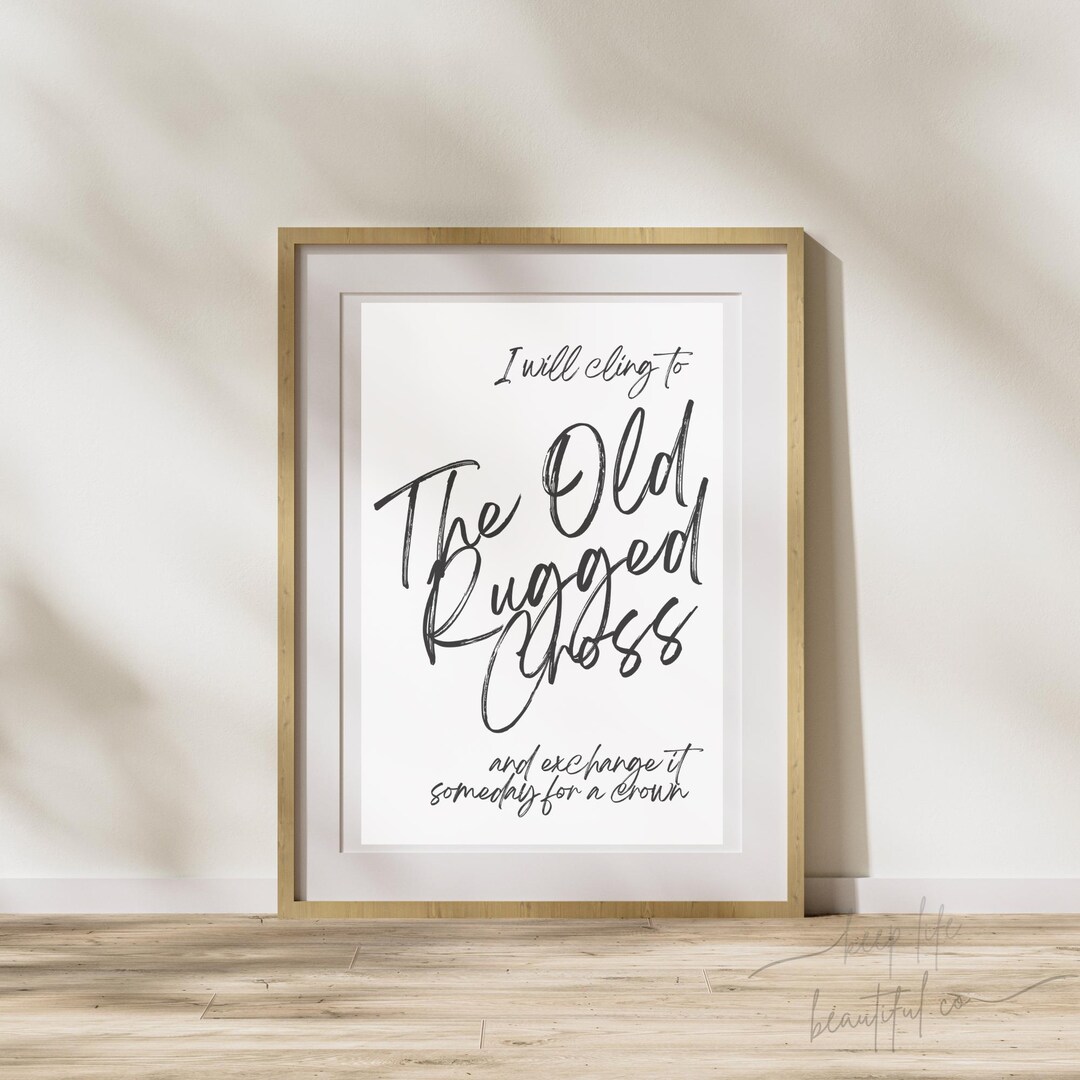 The Old Rugged Cross | Hymns | Typography | Calligraphy | Wall Art ...