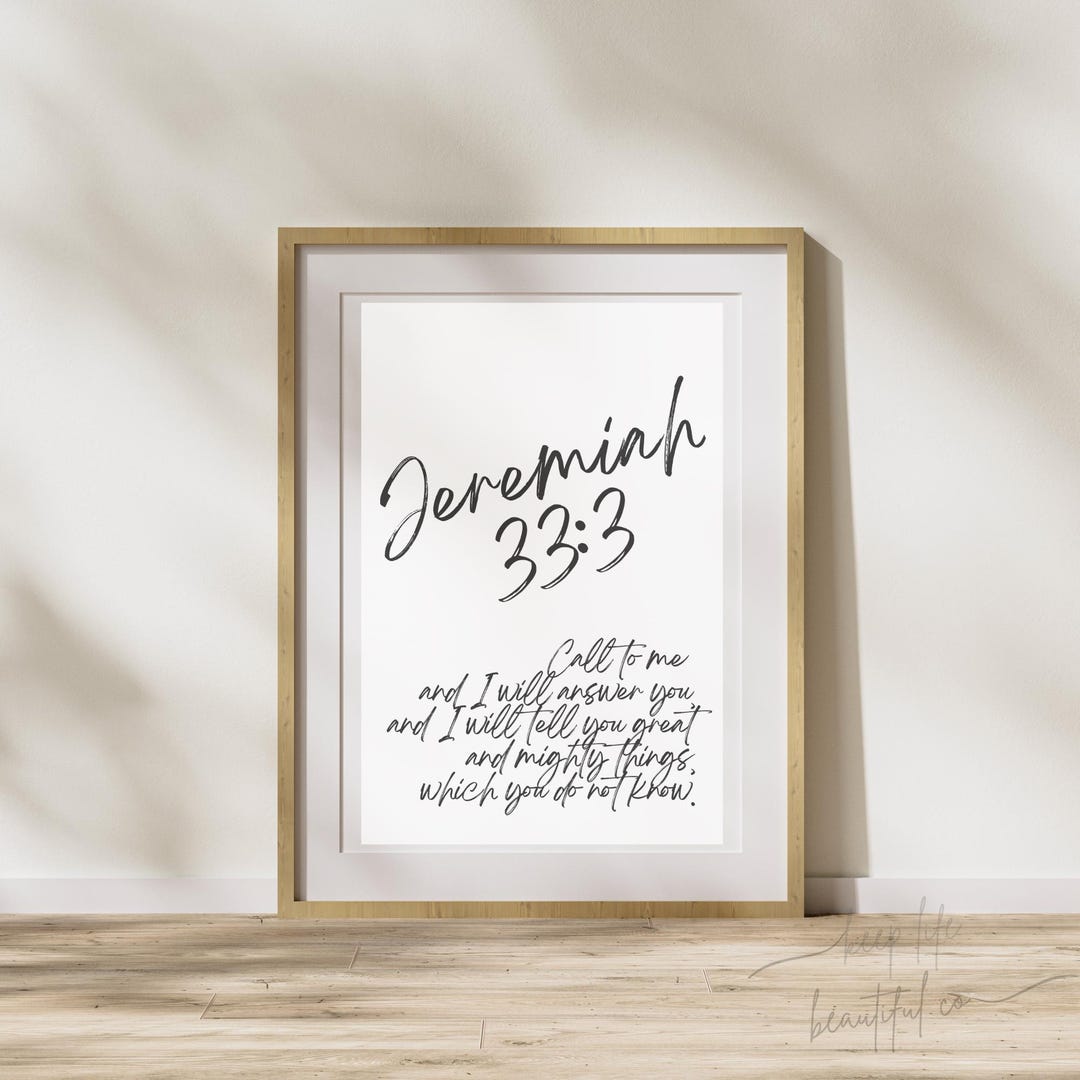 Jeremiah 33:3 | Christian Art | Bible Verse Art | Typography ...