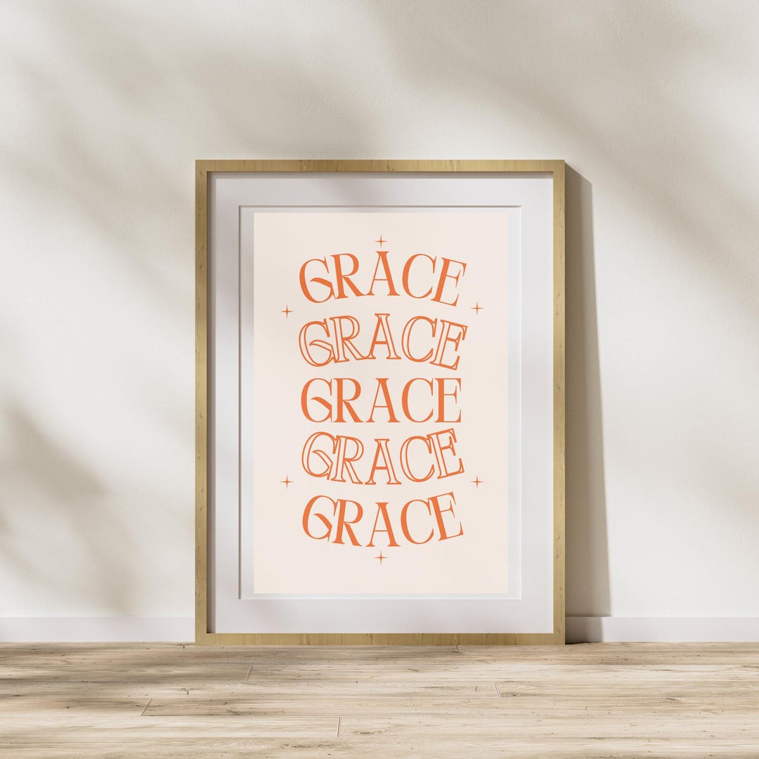 Grace Typography Wall Art Christian Bible - Etsy