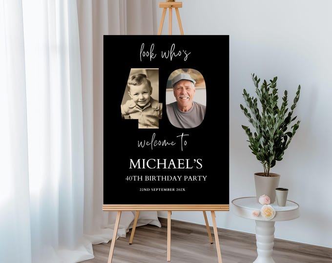 50th Birthday Welcome Sign for Men, Digital Download, Party Banner for ...