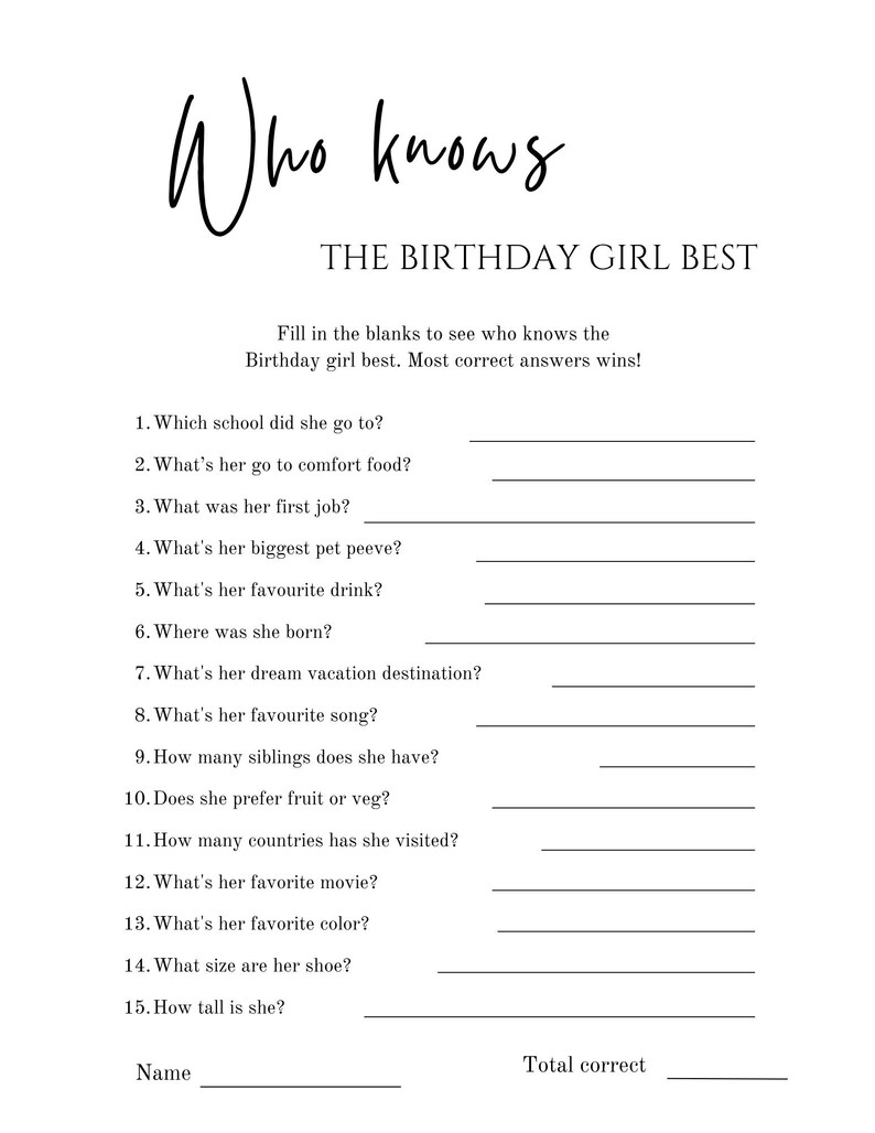 60th Birthday Games for Her, Born in 1966, Editable & Printable Party ...