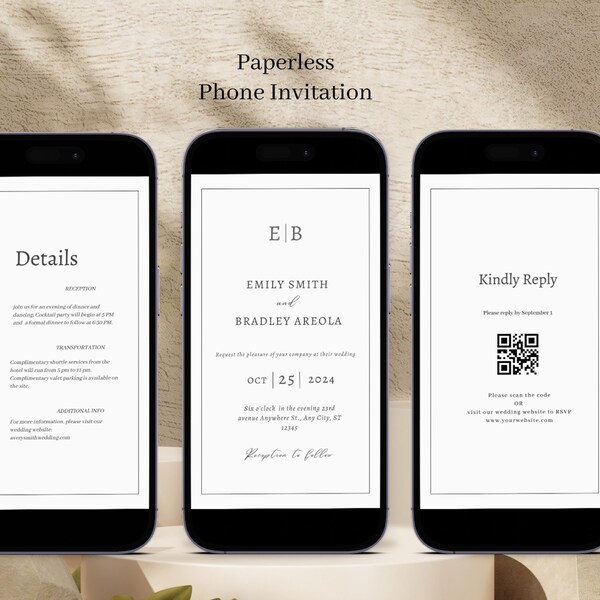 Electronic Wedding Invitation With Rsvp - Etsy