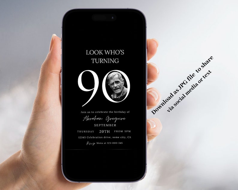 90th Birthday Invitation, Adult Birthday Invitation for Men, Look Who's ...
