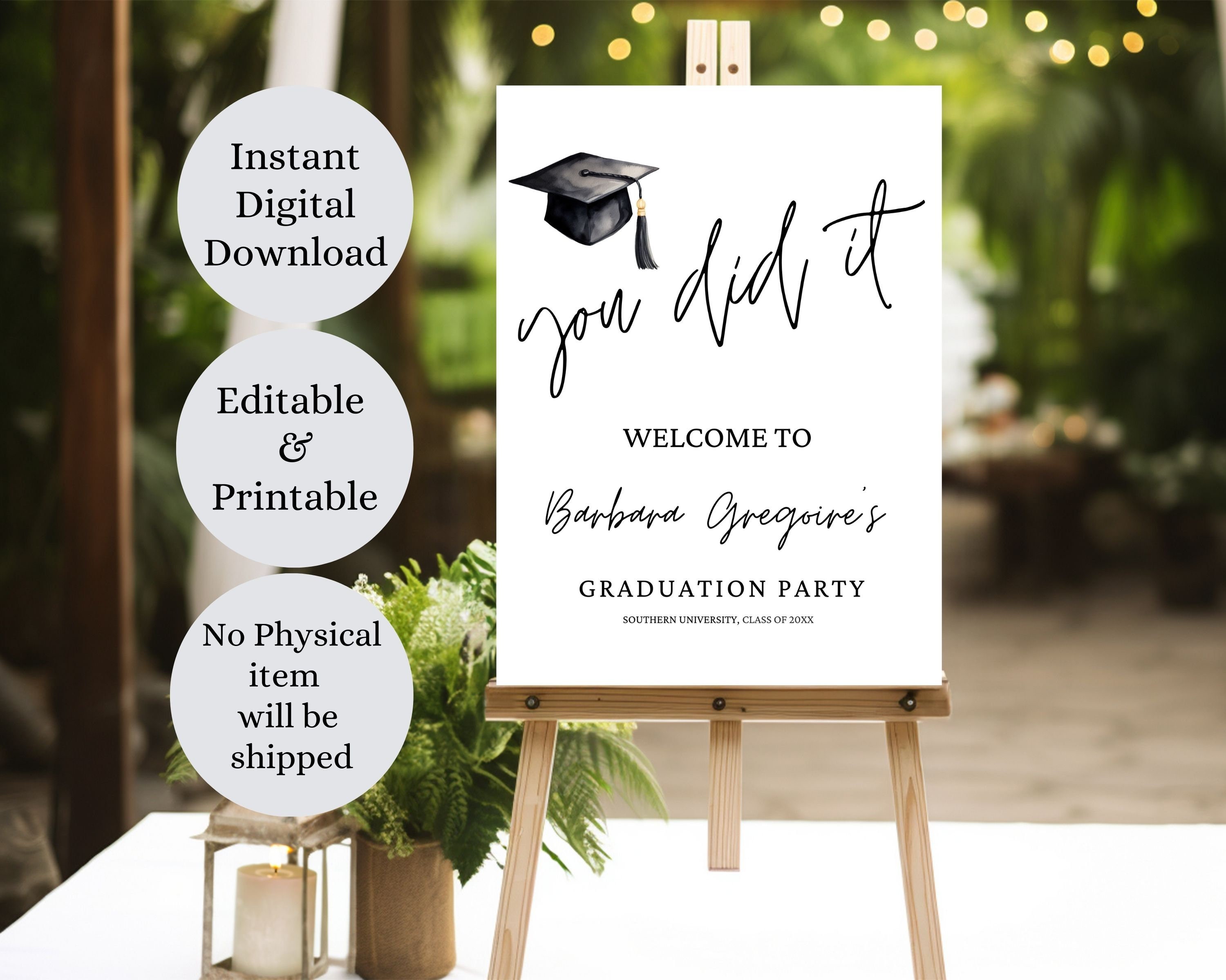 Graduation Welcome Sign Template,modern & Minimalistic, Editable and ...