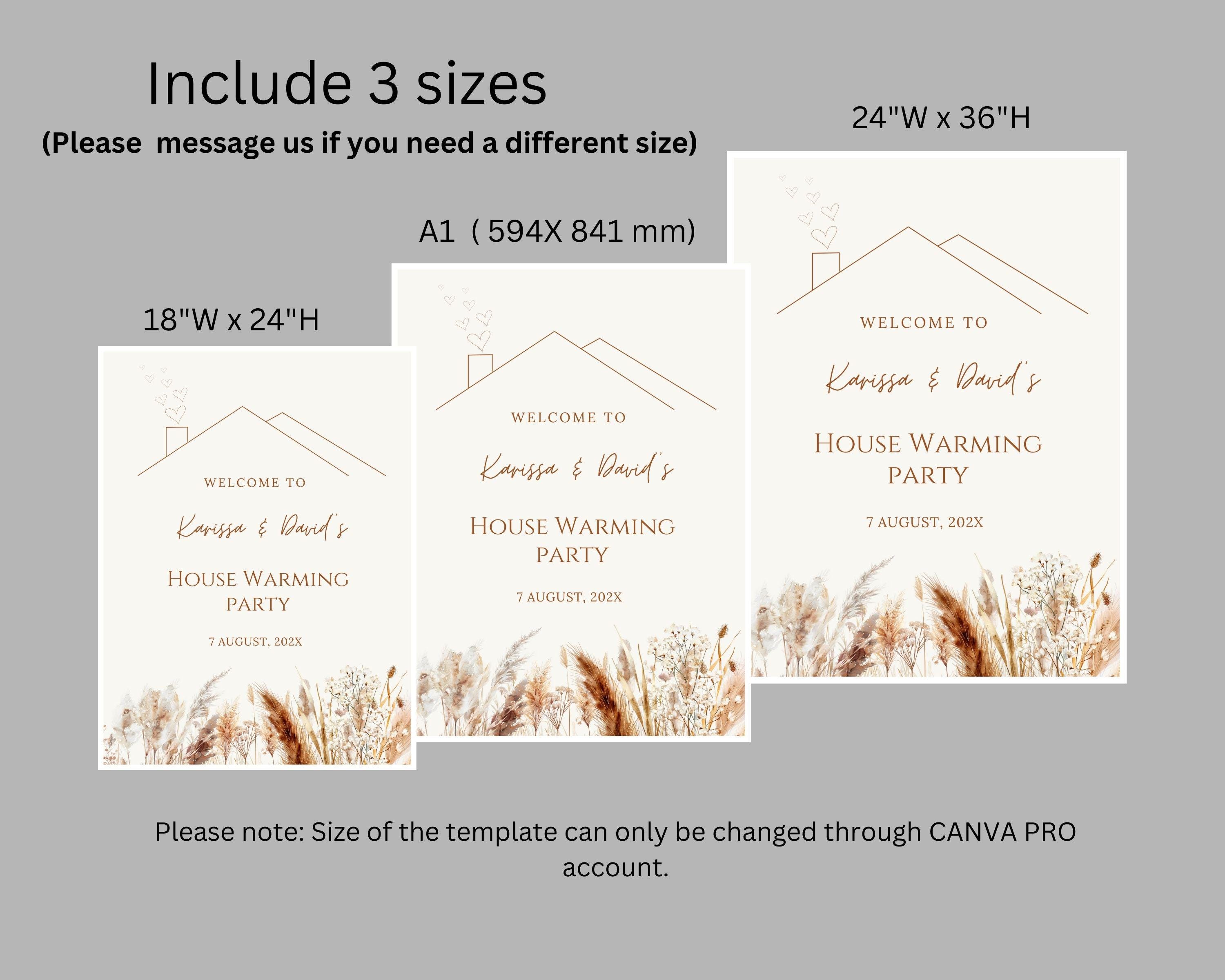 Housewarming Welcome Sign Template, Editable Printable Customized New ...