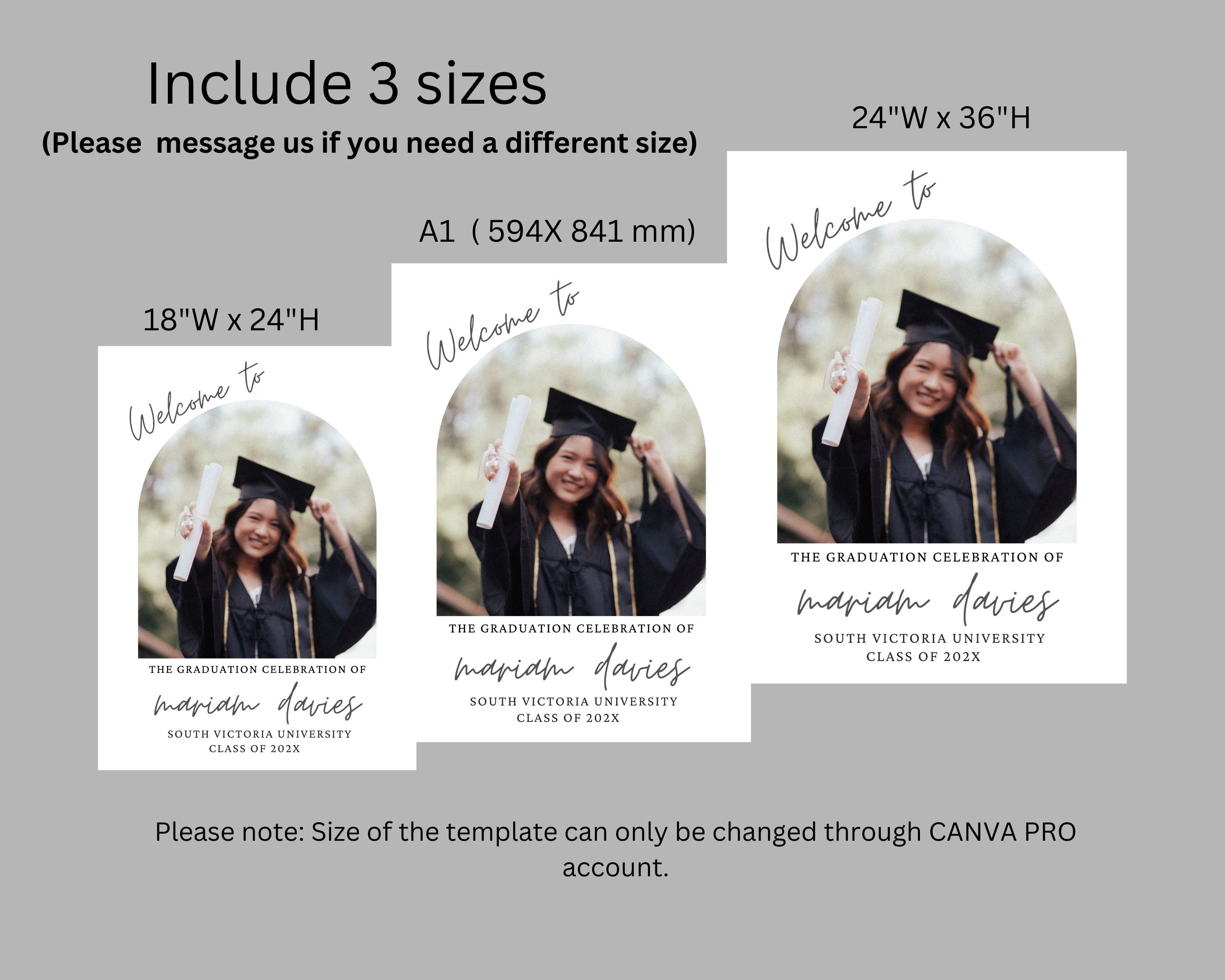 Graduation Welcome Sign Template With Picture,digital Download ...