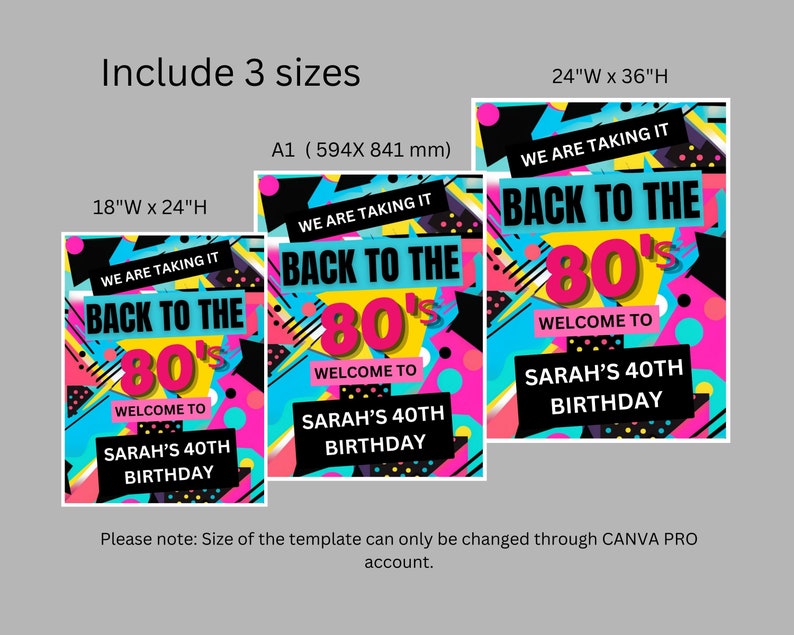 Editable 80s Party Welcome Sign, Back to the 80s, Throwback Party ...