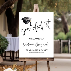Graduation Welcome Sign Template,modern & Minimalistic, Editable and ...