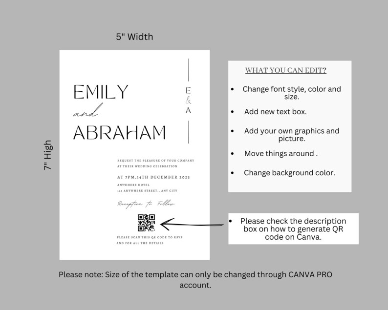 Wedding Invitation QR Code, Minimalist Wedding Invitation Template ...