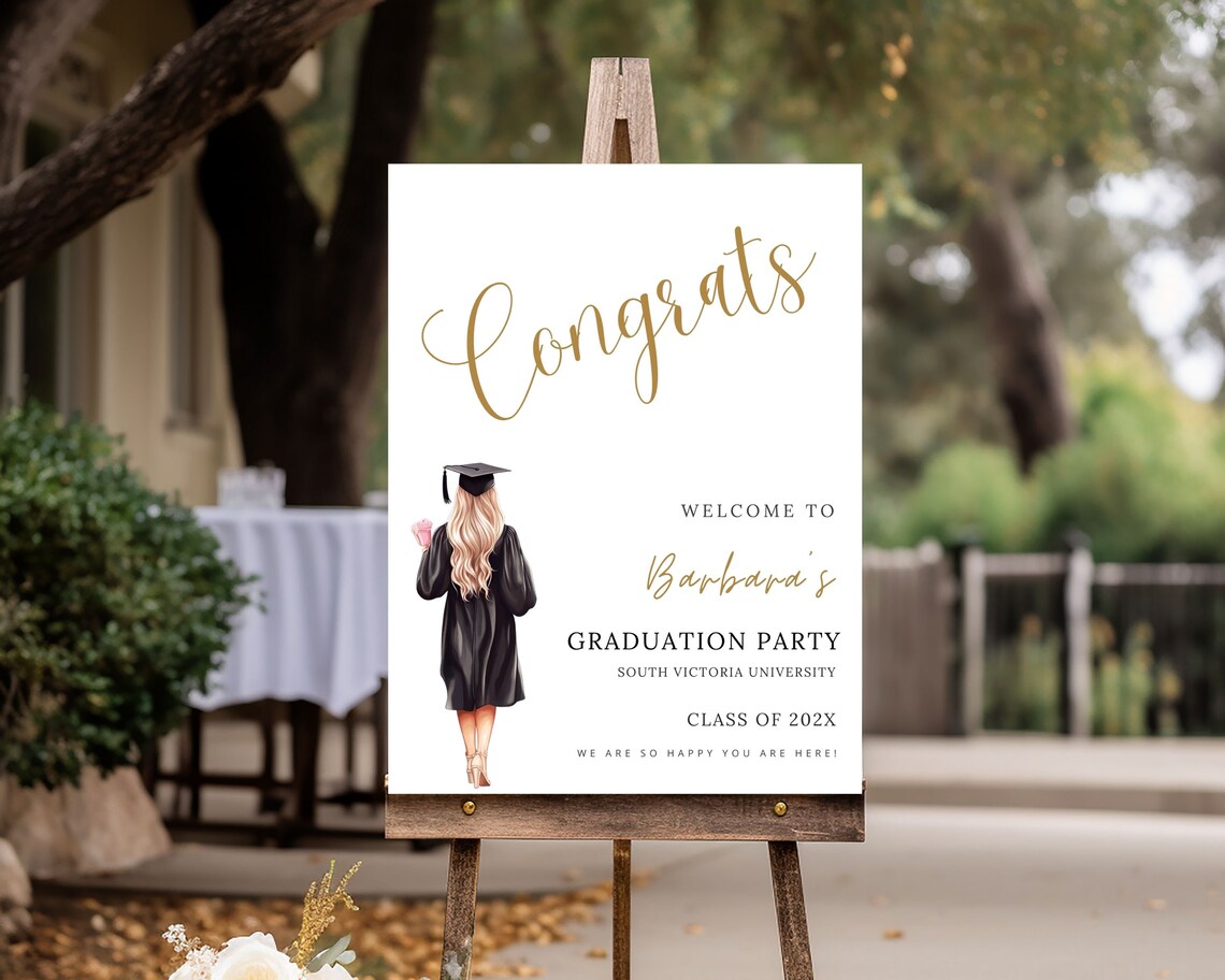 Graduation Party Welcome Sign Template,digital Download, Editable and ...